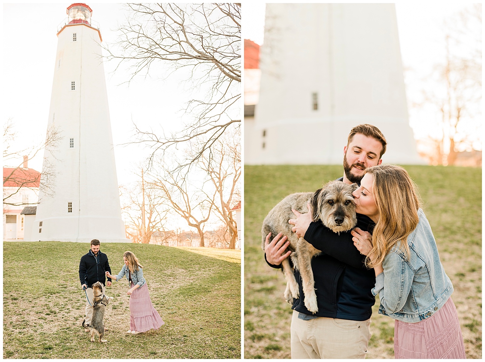 Sandy Hook Engagement Session with Adorable Pup | Long Beach Island ...